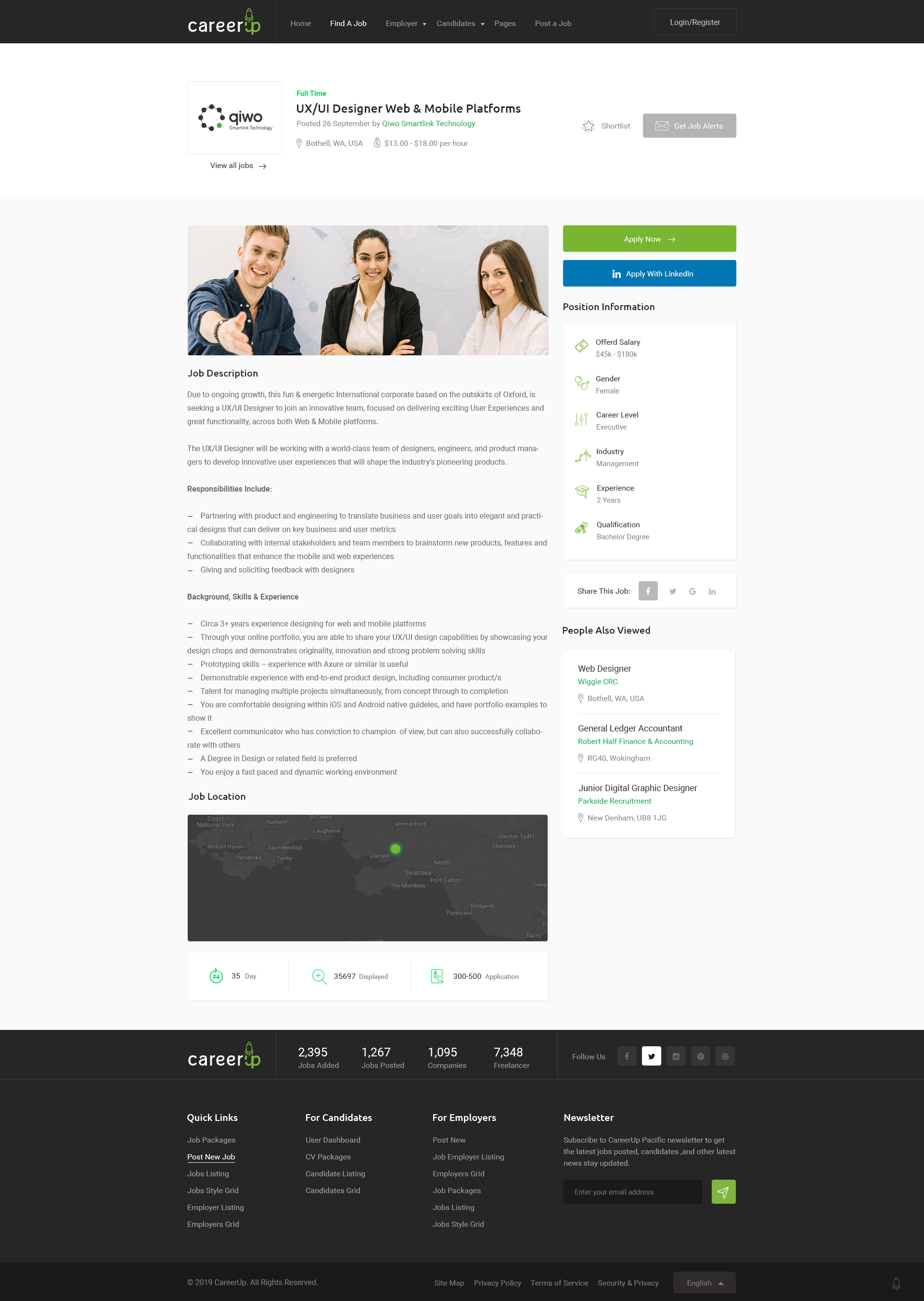 CareerUp - The Most Popular Job Board PSD Template by CreativeLayers