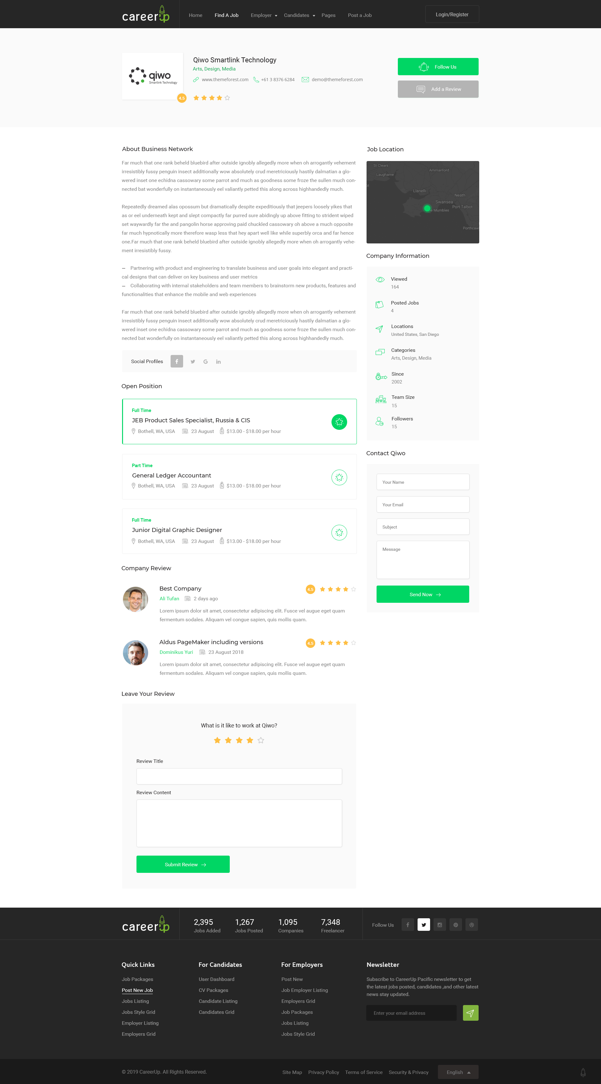 CareerUp - The Most Popular Job Board PSD Template by CreativeLayers