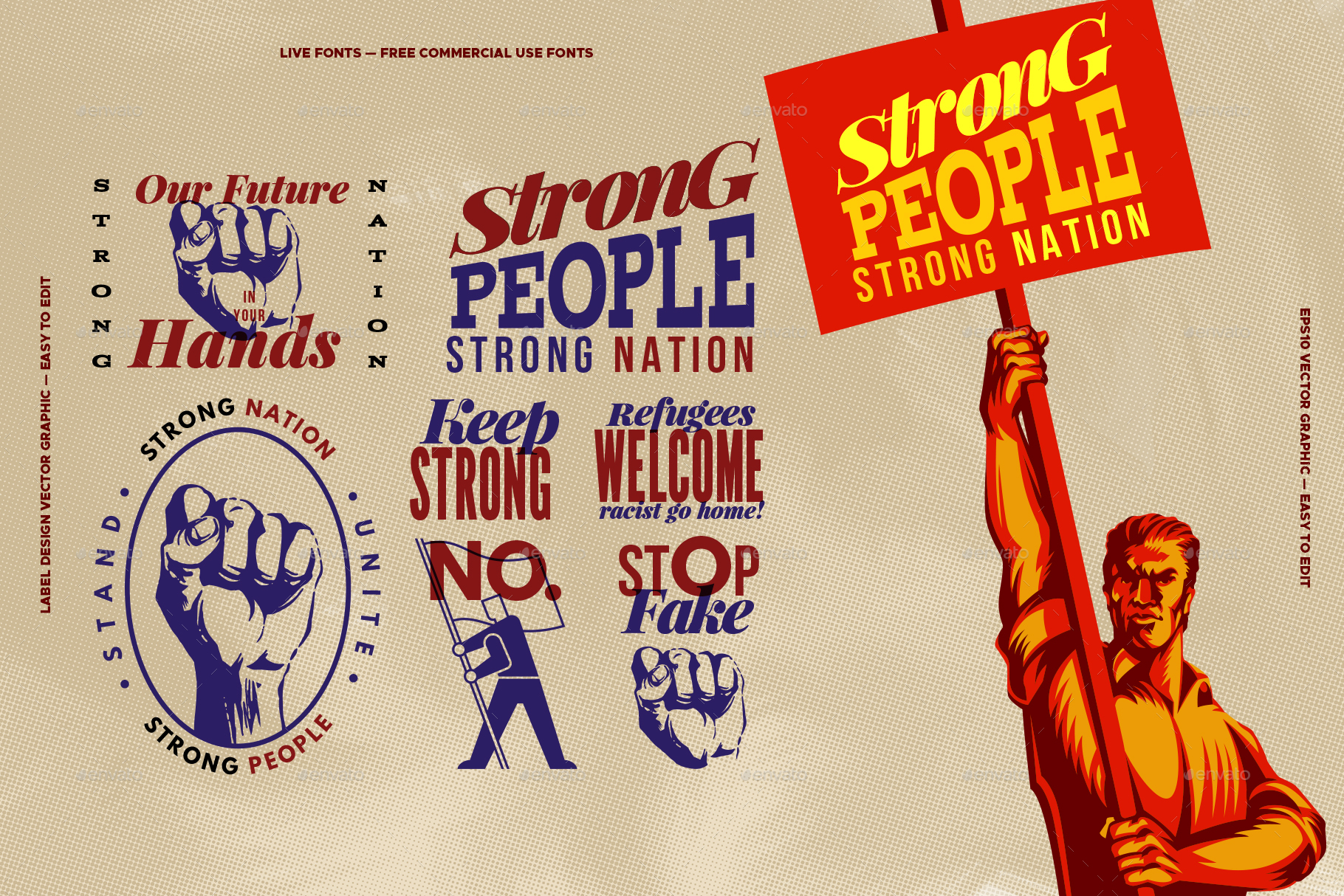 Liberation Raising The Flag, Vectors | GraphicRiver