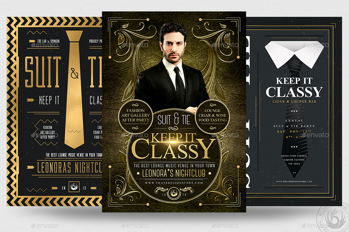 Suit and Tie Flyer Bundle, Print Templates | GraphicRiver
