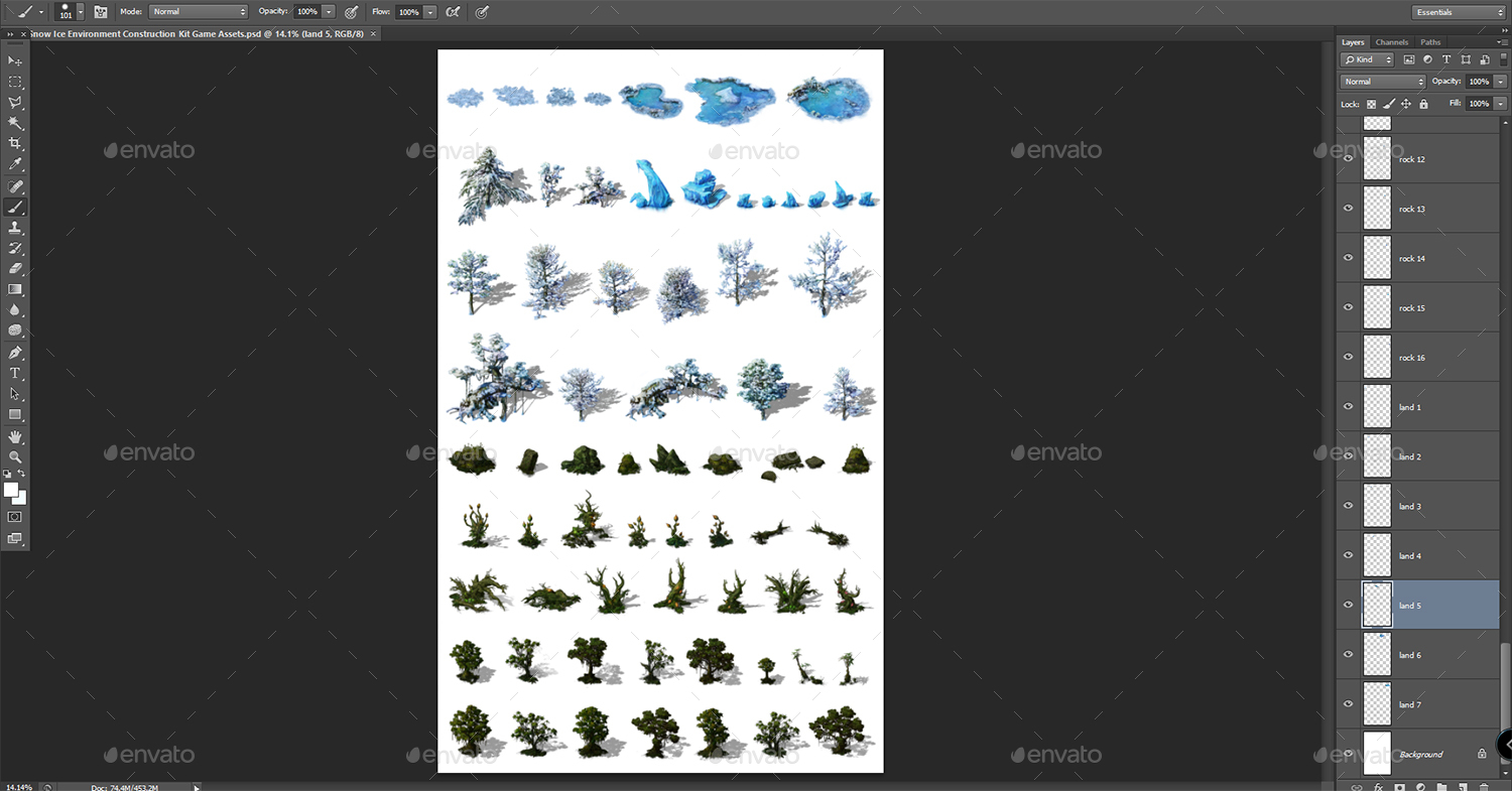 2.5D Snow Ice Environment Construction Kit Game Assets, Game Assets