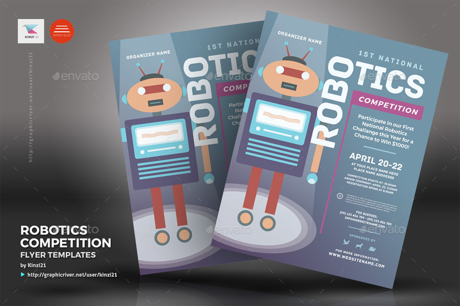 Robotics Competition Flyer Templates, Print Templates | GraphicRiver