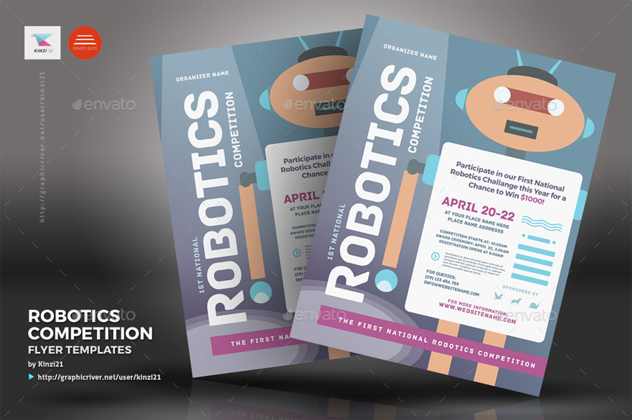 Robotics Competition Flyer Templates, Print Templates | GraphicRiver