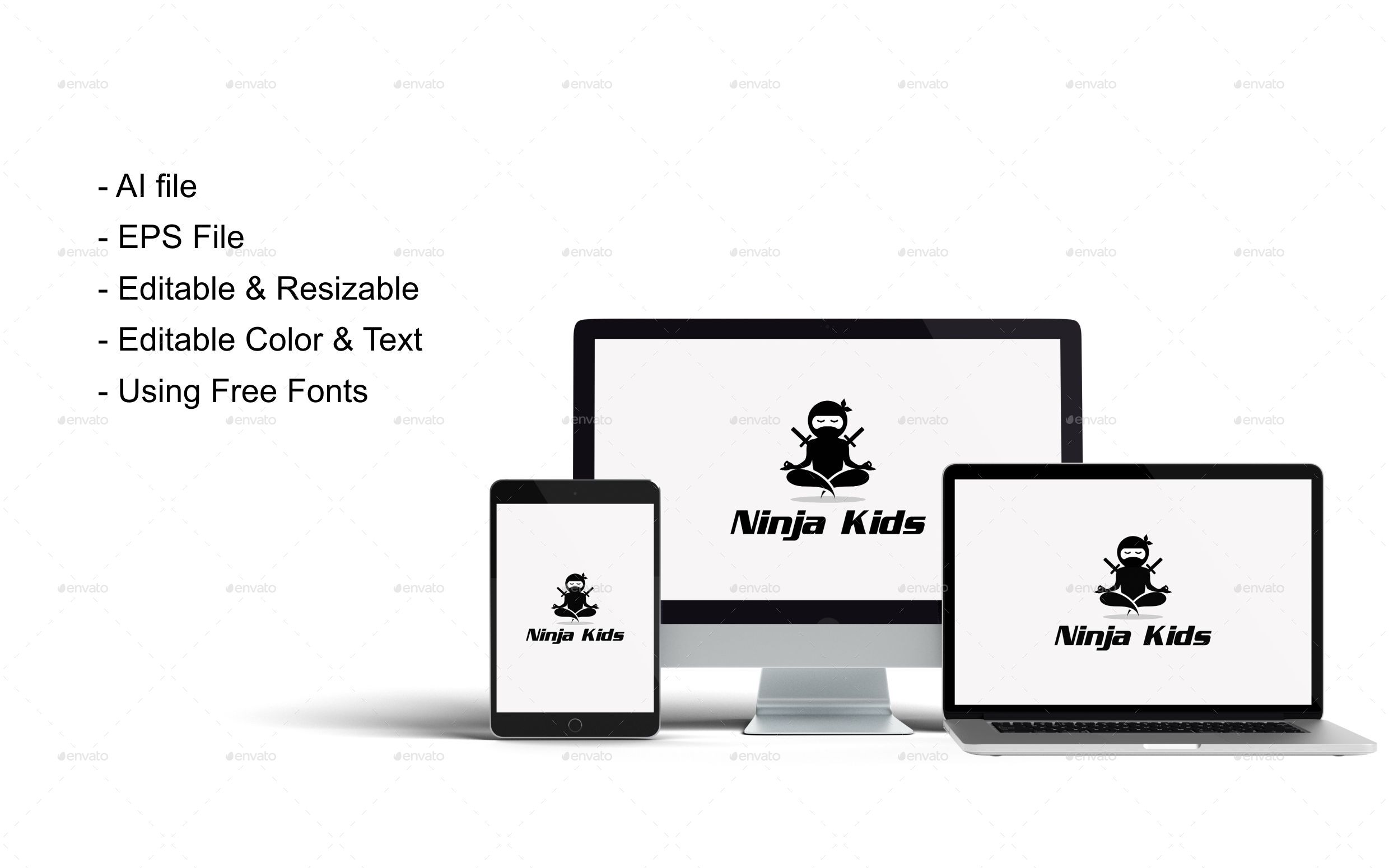 Ninja Kids Logo, Logo Templates | GraphicRiver