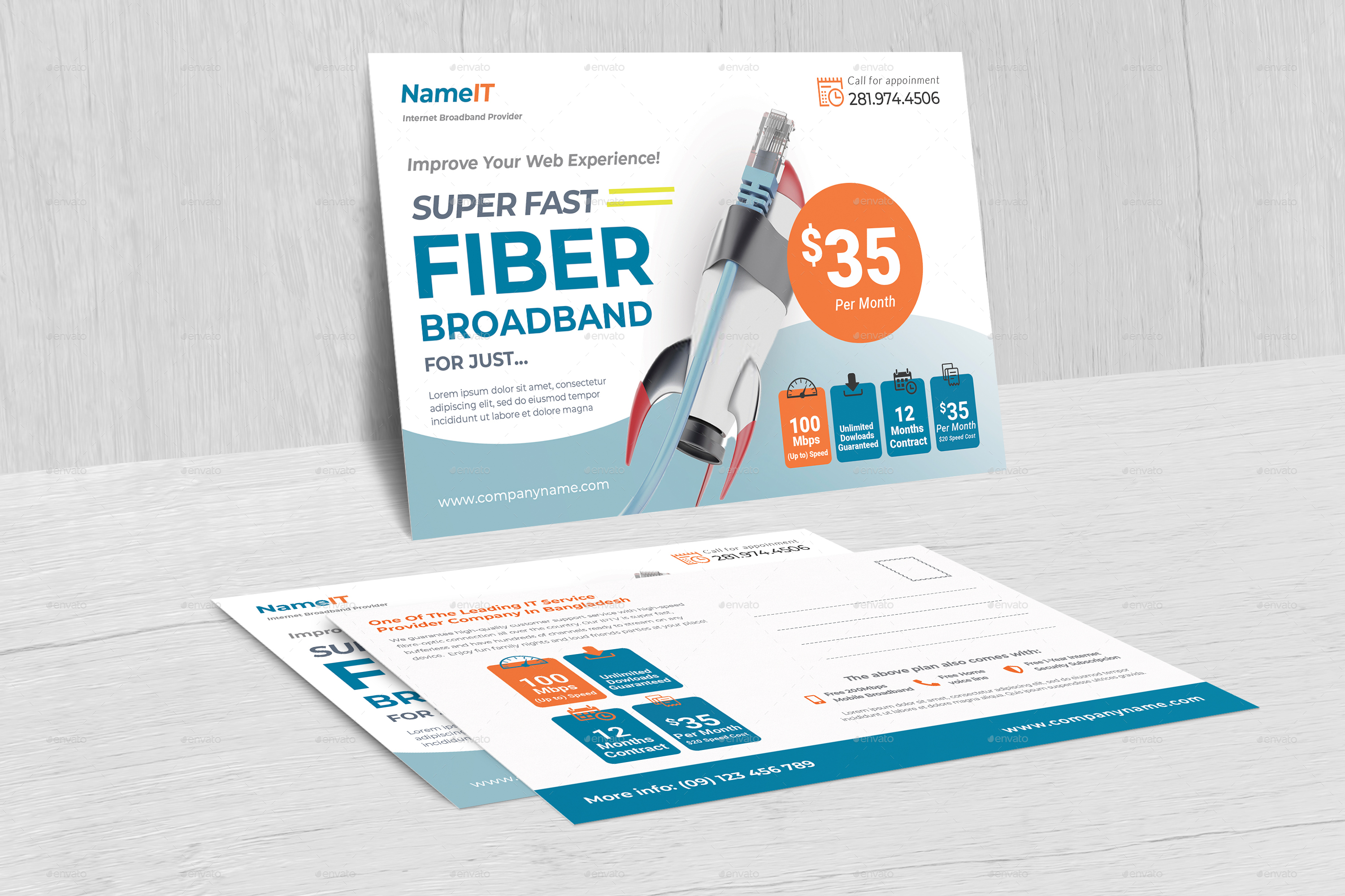 Internet Broadband Promotion Postcard by Graphic_Power | GraphicRiver