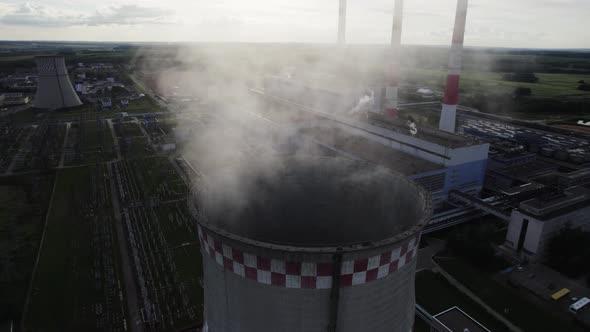 Camera flies into the pipe of an industrial plant. Contamination ...