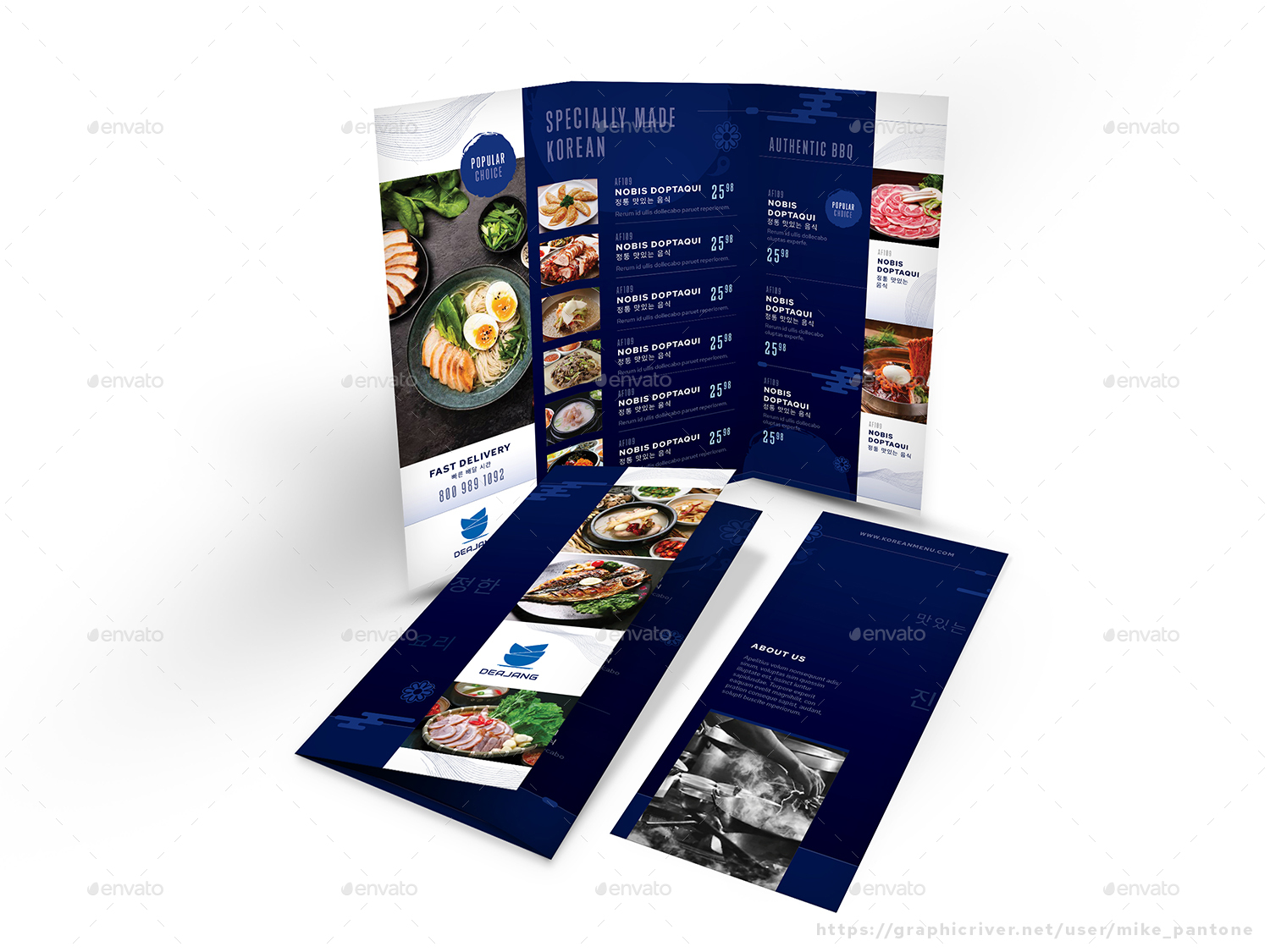Korean Restaurant Menu Print Bundle, Print Templates | GraphicRiver