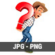 3D Farmer Carrying Heavy Question Mark, Graphics | GraphicRiver