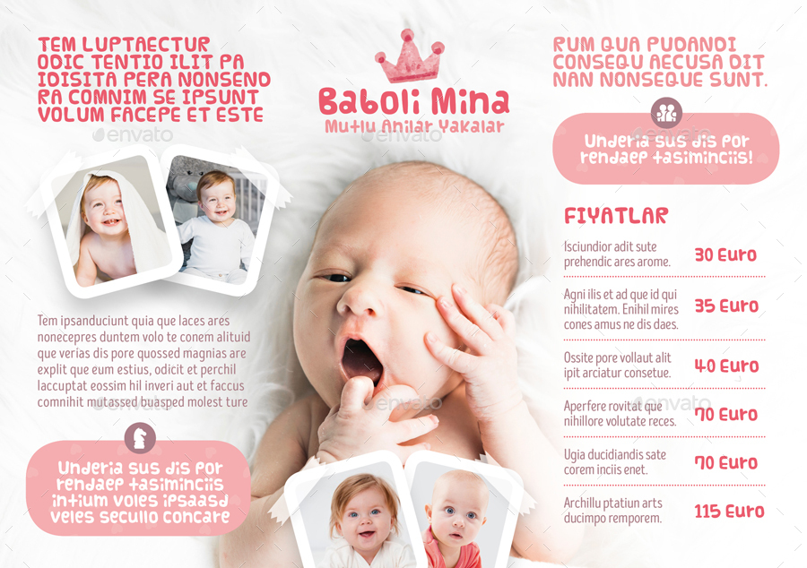 Baby Photo Brochure Templates, Print Templates | GraphicRiver