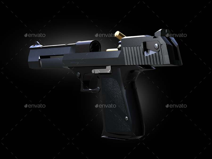 Realistic Black Gun Isolated 3D Renders by Abdelrahman_El-masry ...