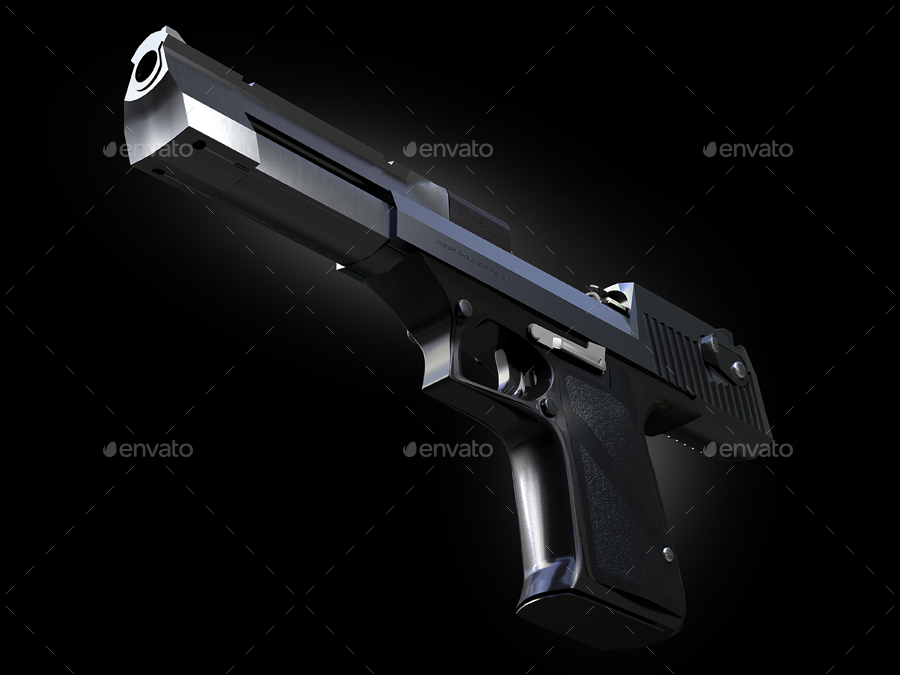 Realistic Black Gun Isolated 3D Renders by Abdelrahman_El-masry ...