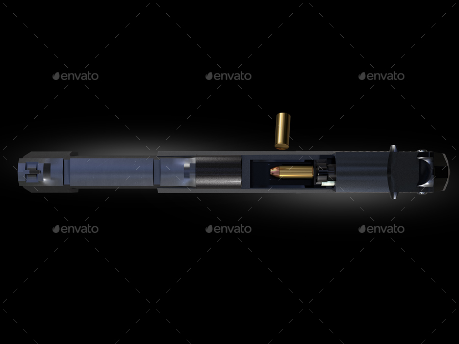 Realistic Black Gun Isolated 3D Renders by Abdelrahman_El-masry ...