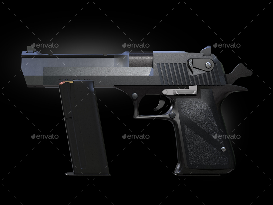 Realistic Black Gun Isolated 3D Renders by Abdelrahman_El-masry ...