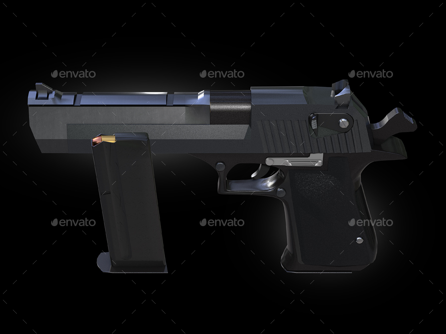 Realistic Black Gun Isolated 3D Renders by Abdelrahman_El-masry ...