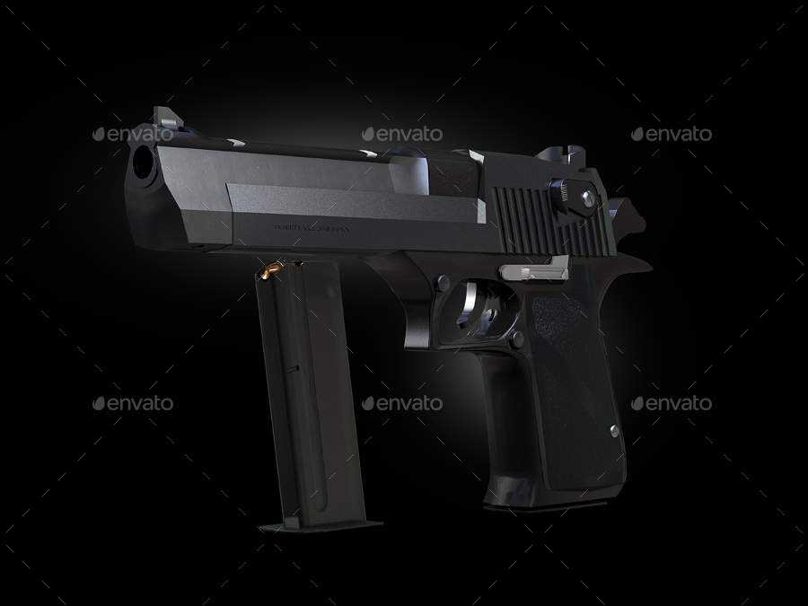 Realistic Black Gun Isolated 3D Renders by Abdelrahman_El-masry ...