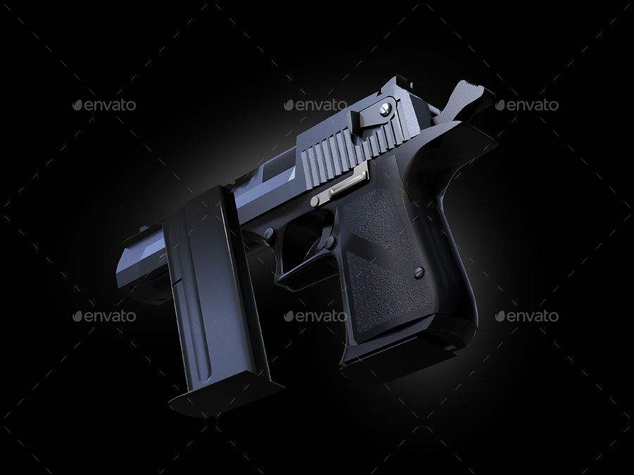 Realistic Black Gun Isolated 3D Renders by Abdelrahman_El-masry ...