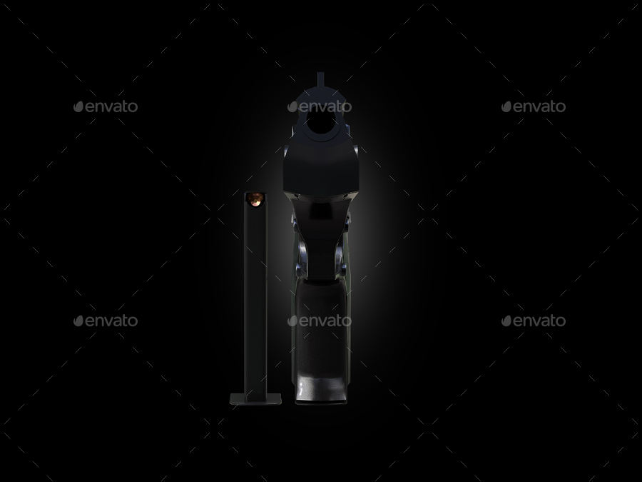 Realistic Black Gun Isolated 3D Renders by Abdelrahman_El-masry ...