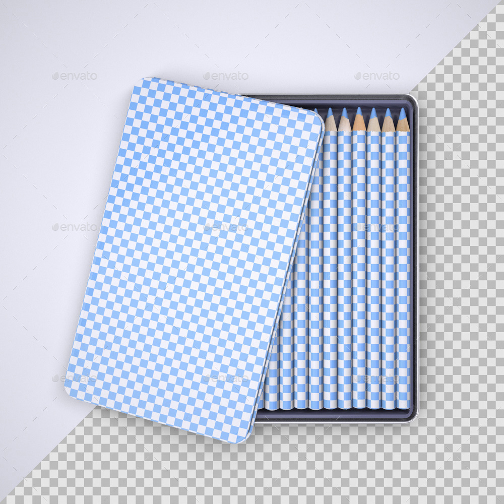 Colored Pencil Tin Set Mock-Up, Graphics | GraphicRiver