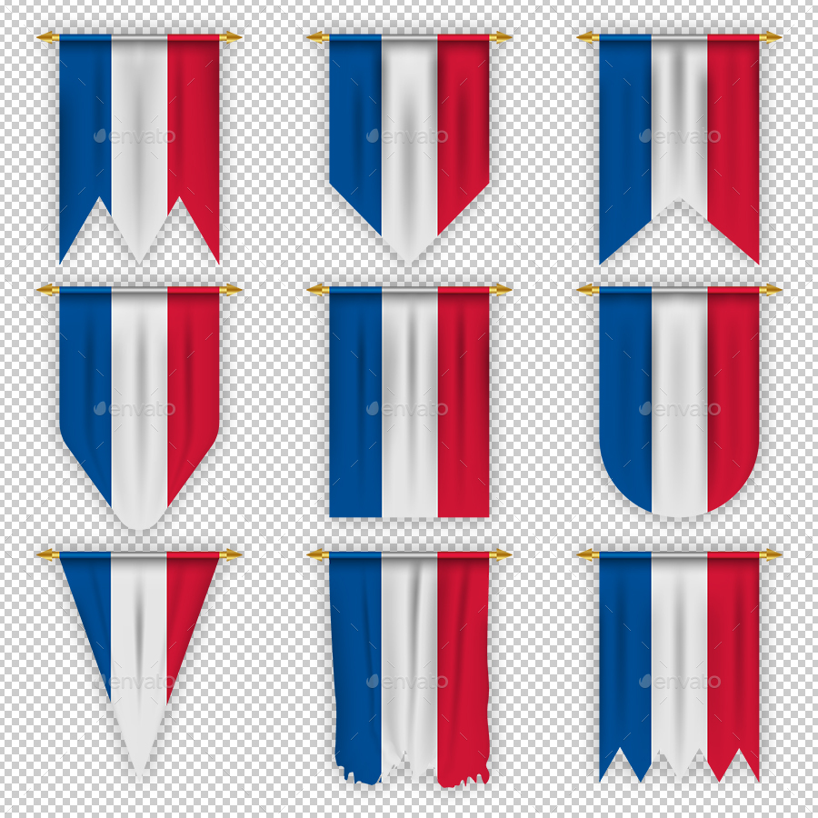 France Flag In Various Shapes, Vectors | GraphicRiver