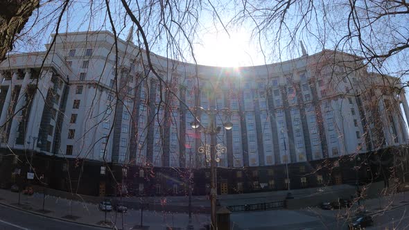 Government Building of Ukraine in Kyiv Cabinet of Ministers Slow Motion ...