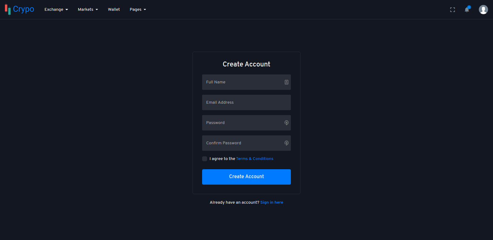 Crypo - Cryptocurrency Trading Dashboard HTML Template by trendyui