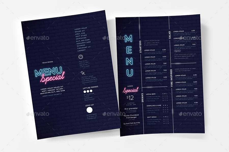 Nightclub Menu Template, Print Templates | GraphicRiver