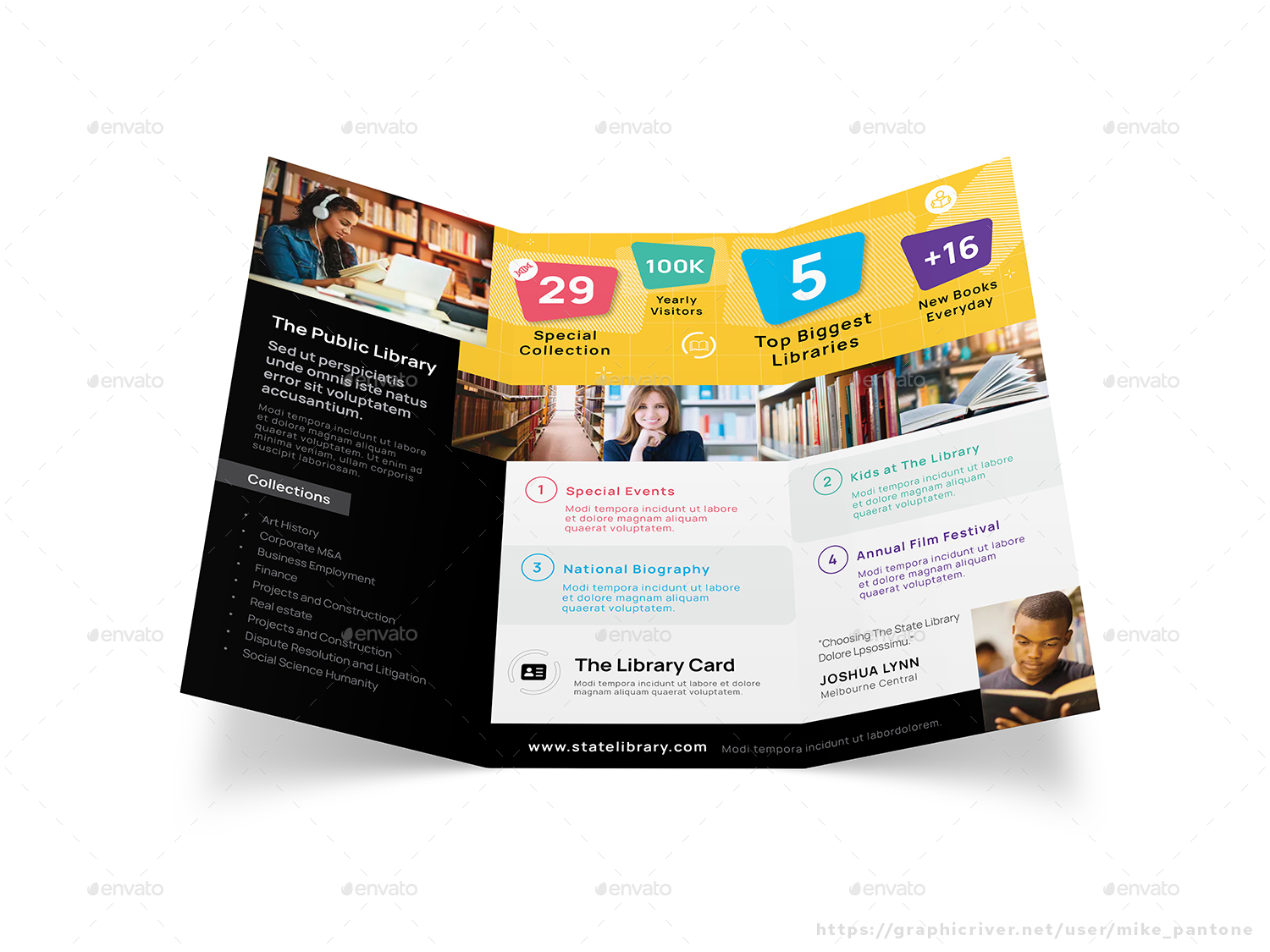 Public Library Trifold Brochure, Print Templates | GraphicRiver