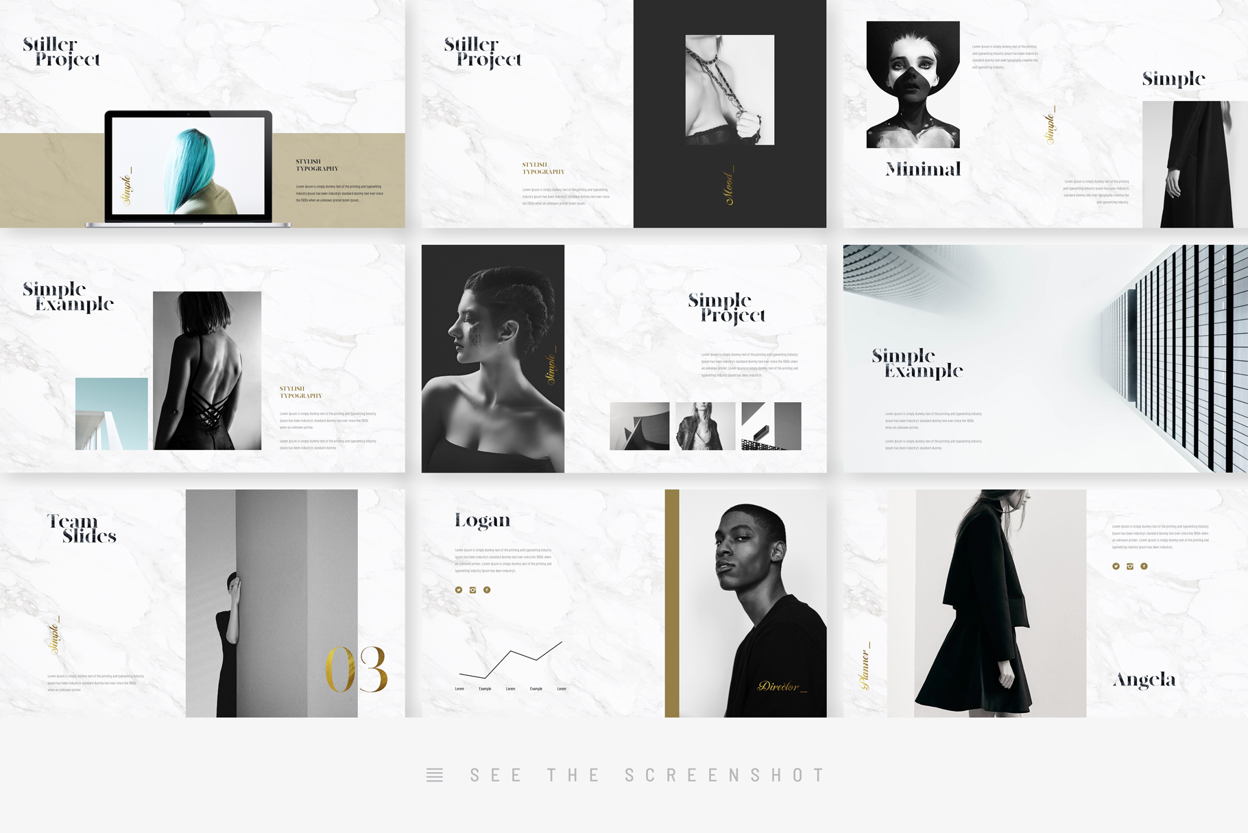 Elegant Marble Powerpoint Presentation Template, Presentation Templates