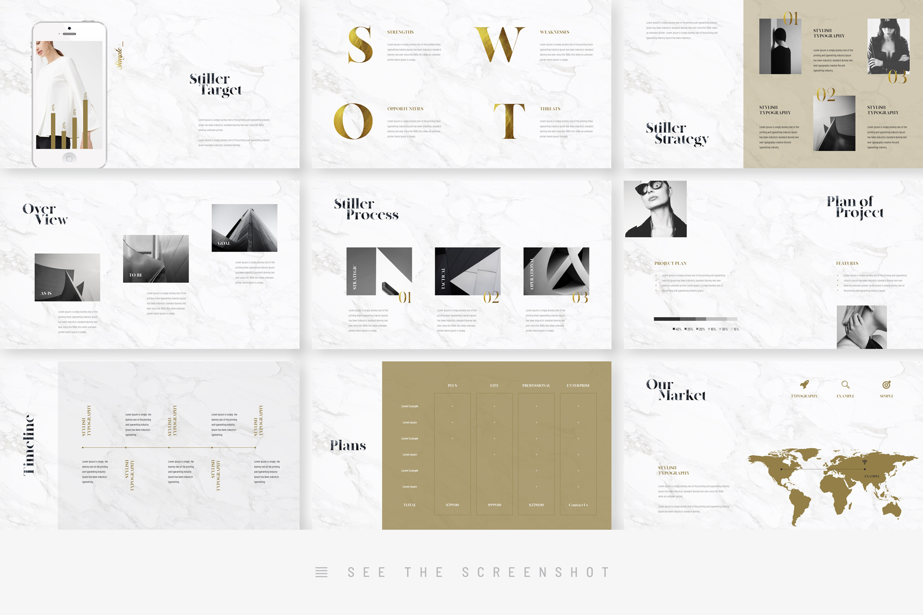 Elegant Marble Powerpoint Presentation Template, Presentation Templates