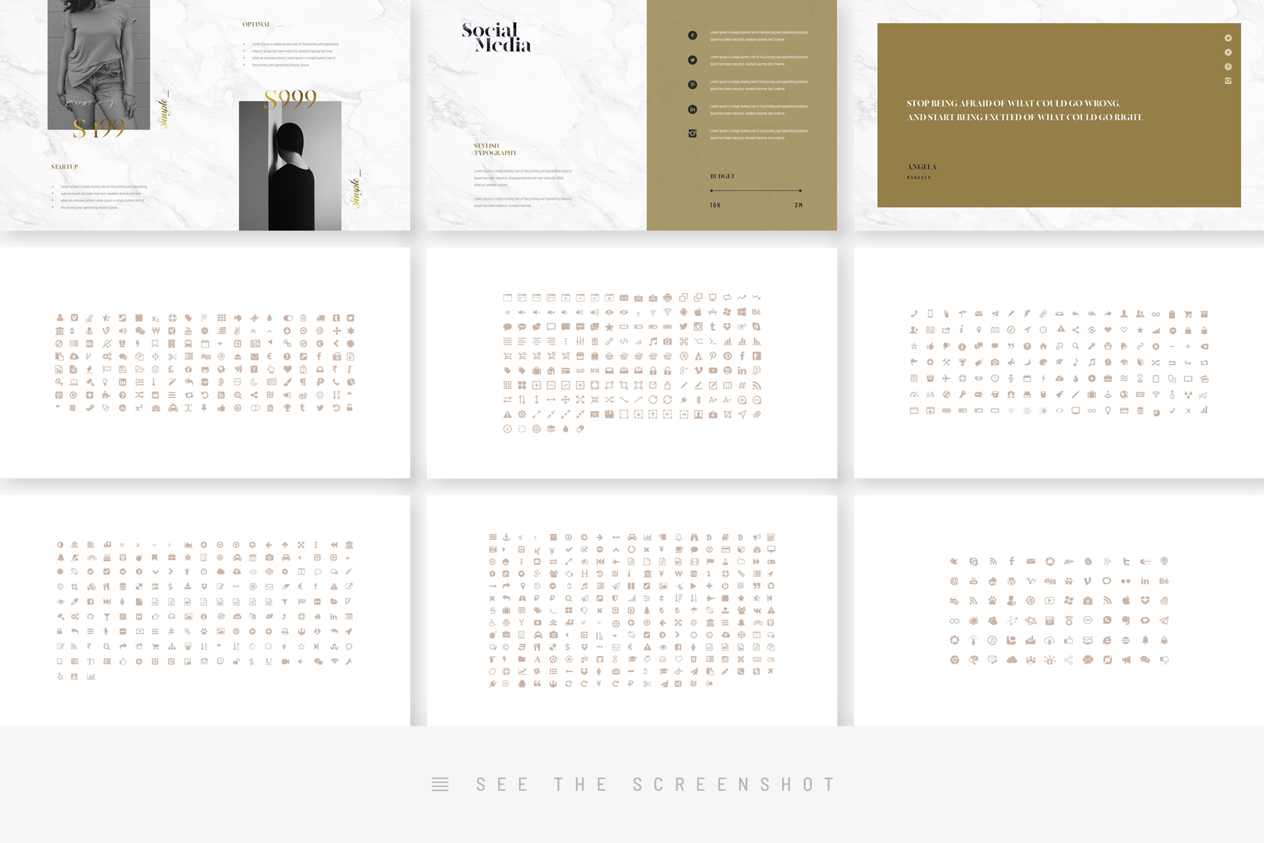 Elegant Marble Powerpoint Presentation Template, Presentation Templates