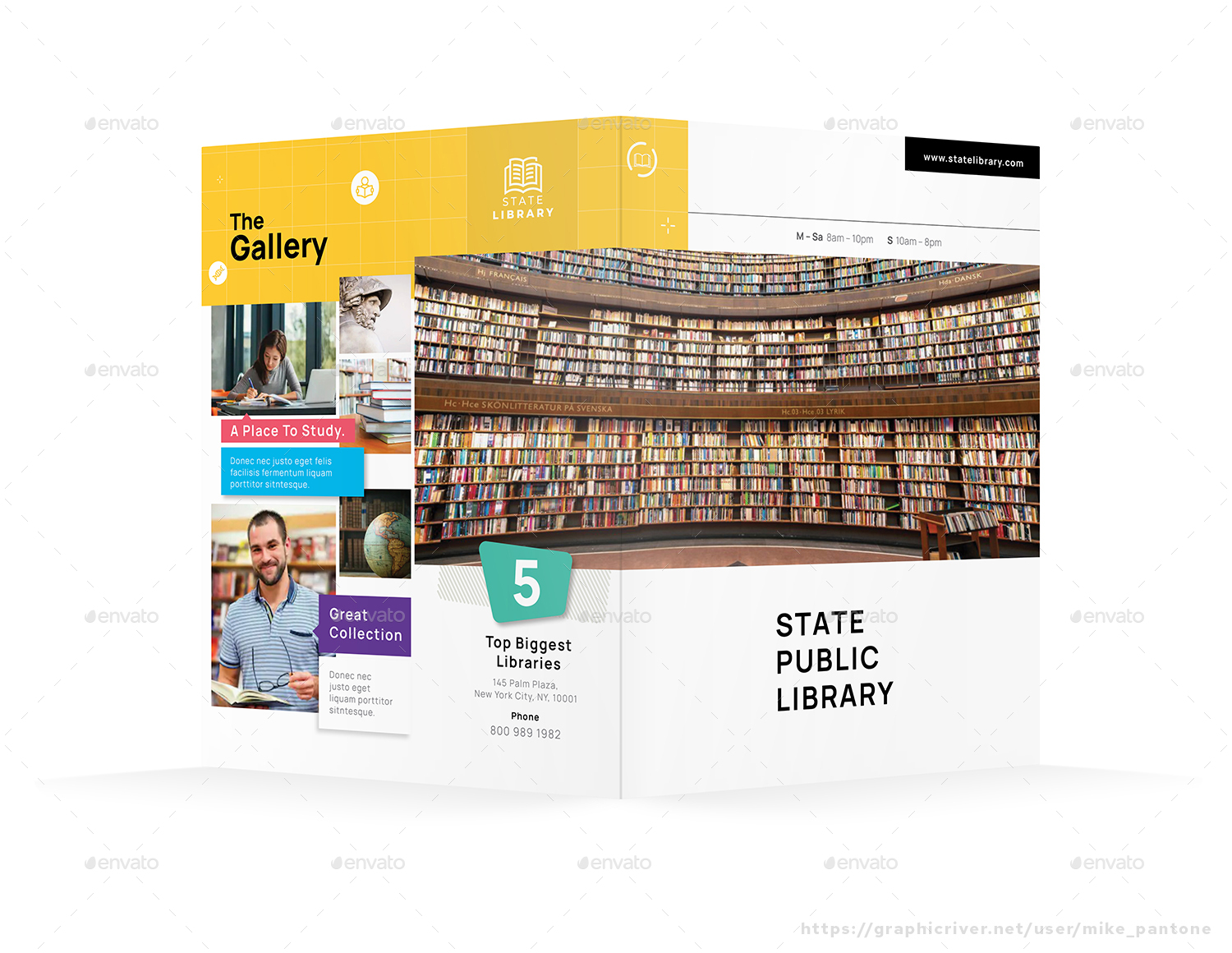 Public Library Bifold Brochure, Print Templates | GraphicRiver