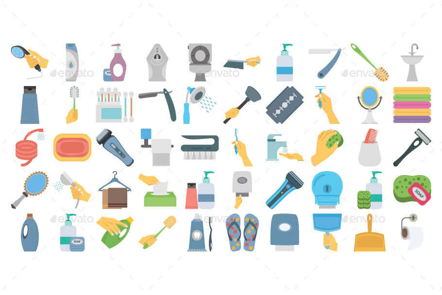 Washroom Equipment Color Vector Icon, Icons | GraphicRiver