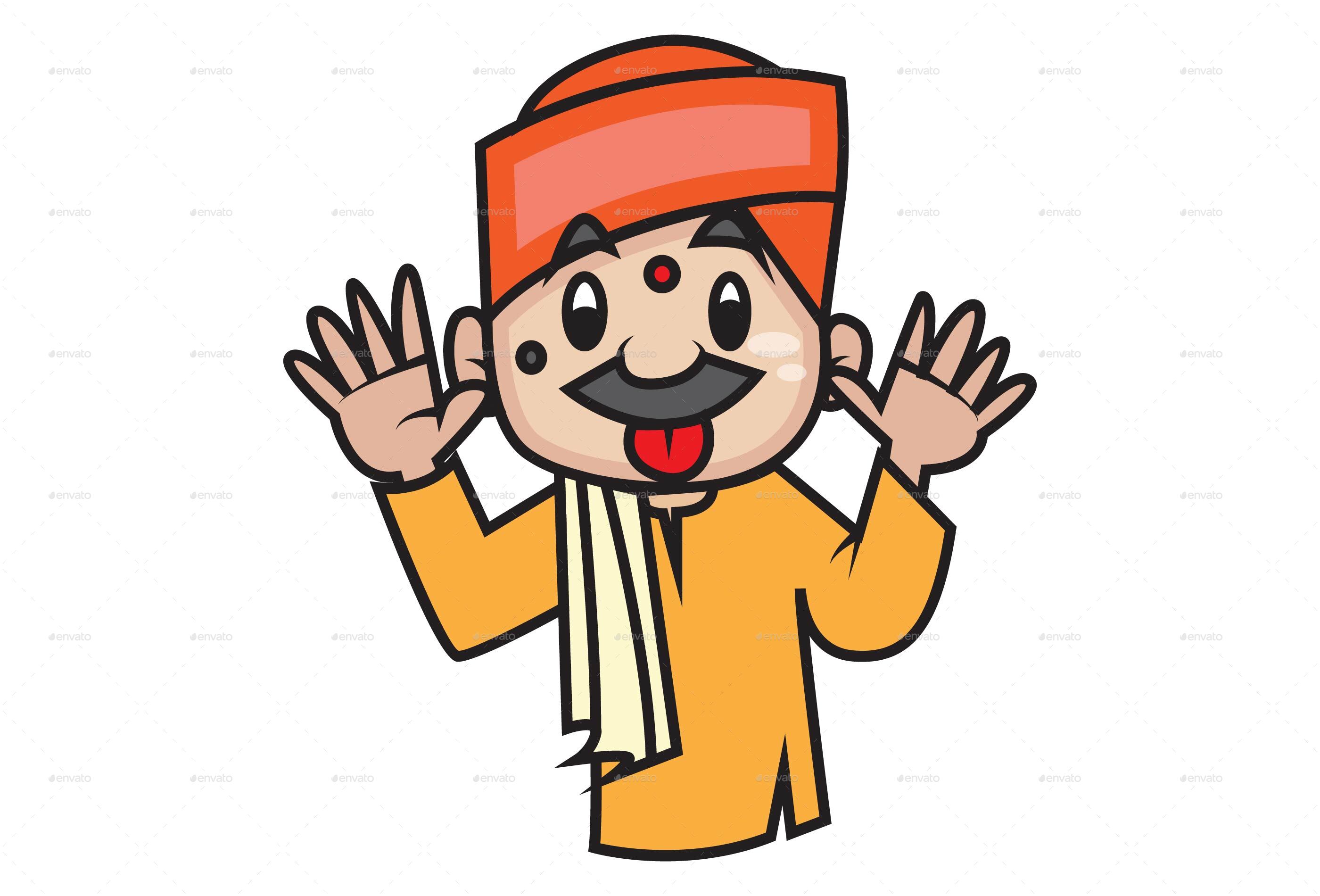 Indian Pandit Sticker Set by shallunarula | GraphicRiver