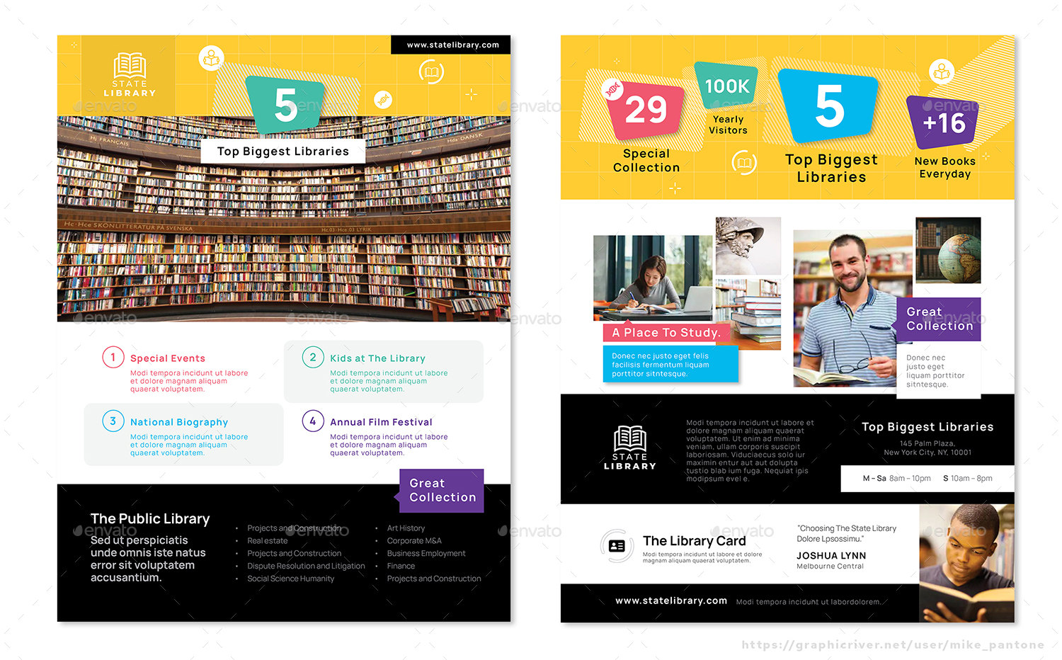 Public Library Flyers – 4 Options, Print Templates | GraphicRiver