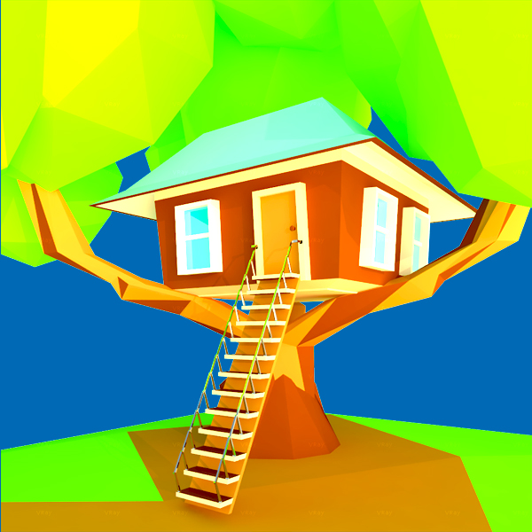 Tree House_3D Low Poly Modeling by RegalDRAW | 3DOcean