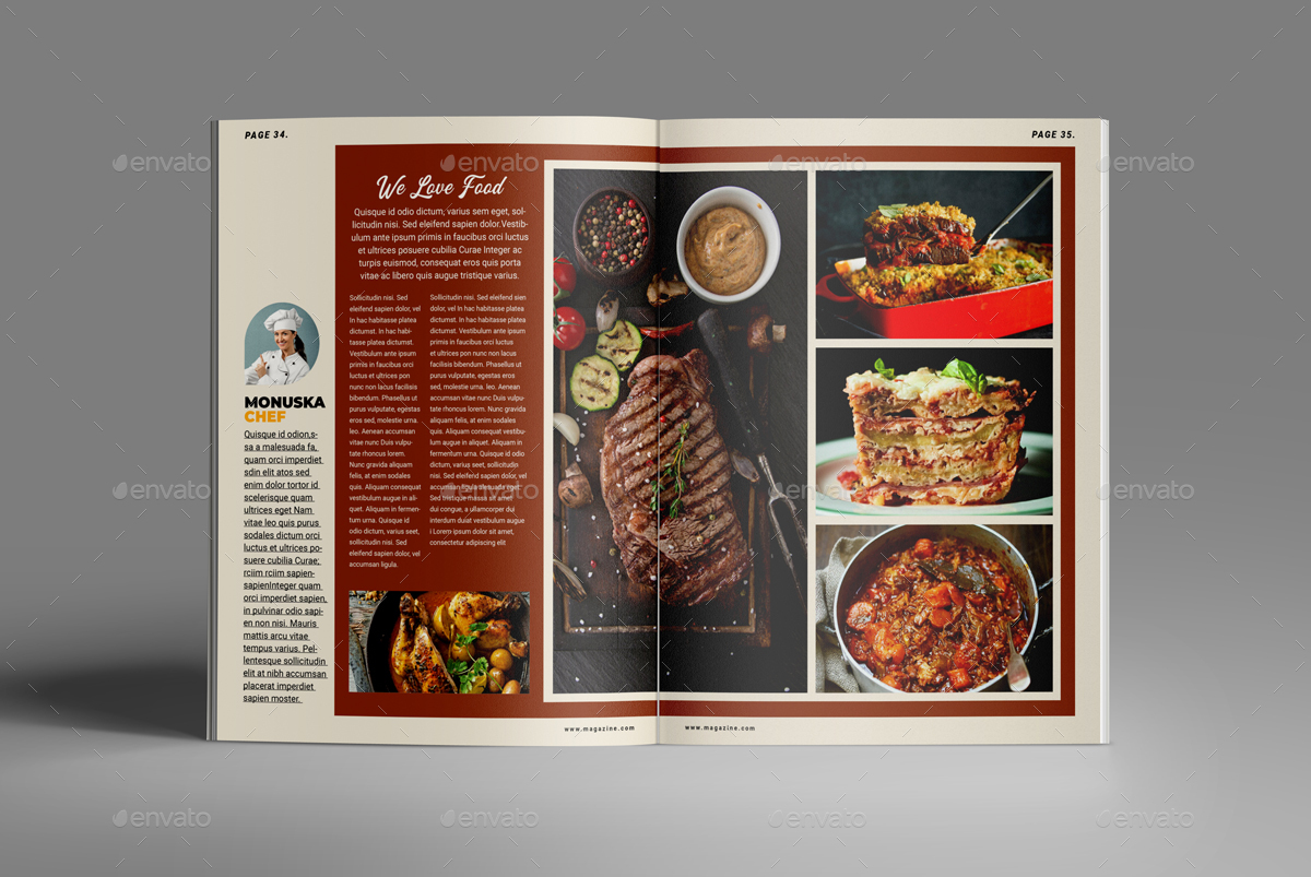 Food Magazine Template, Print Templates | GraphicRiver