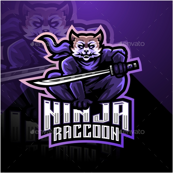 Ninja Raccoon Esport Mascot, Vectors | GraphicRiver