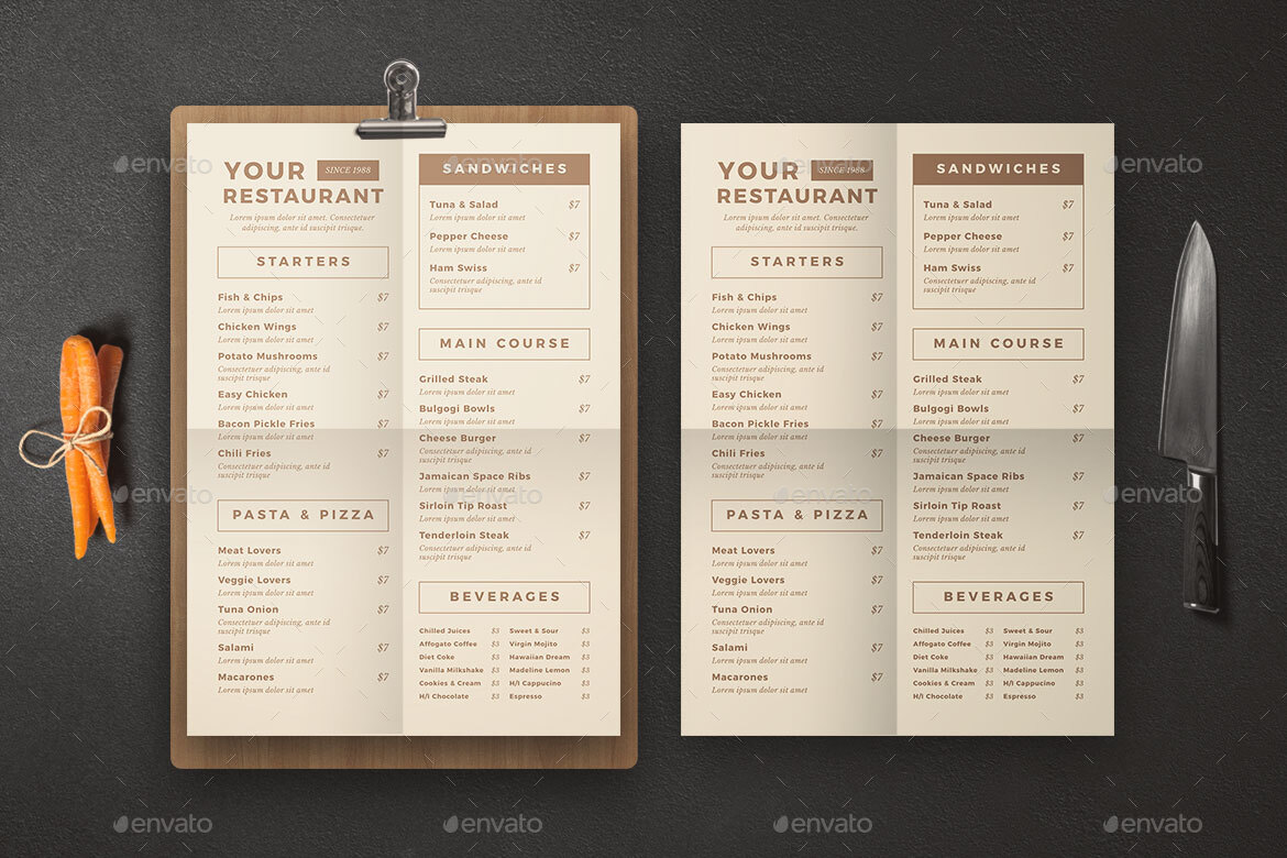 Vintage Food Menu, Print Templates | GraphicRiver