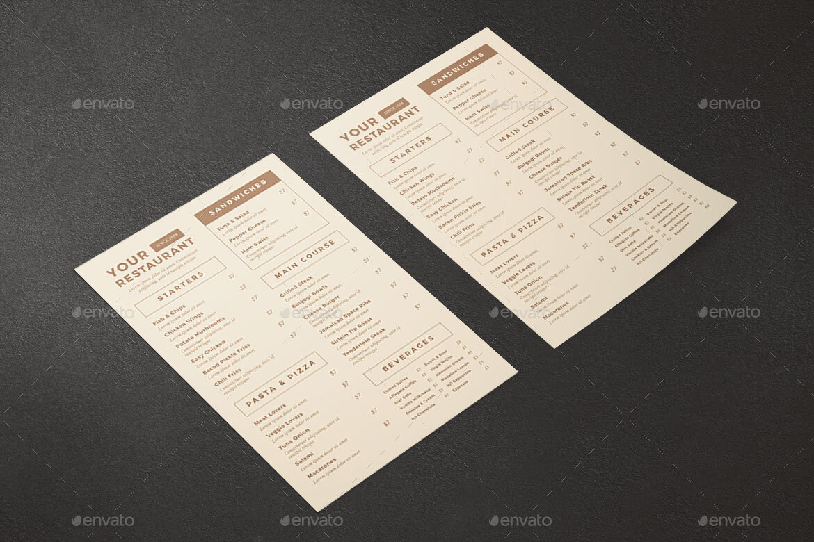 Vintage Food Menu, Print Templates | GraphicRiver