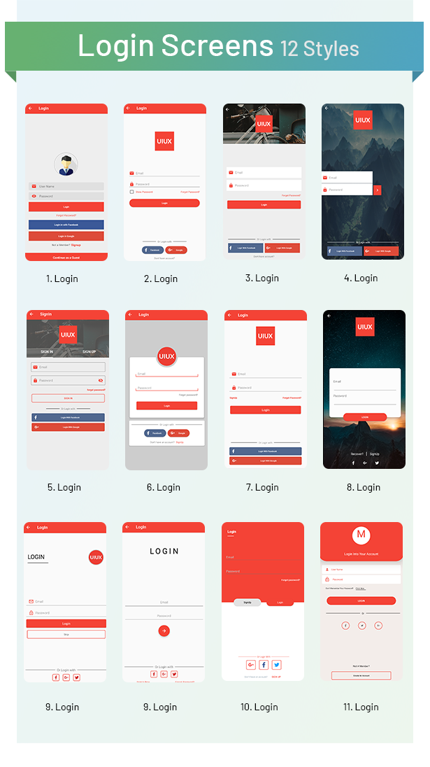 UIUX - Android Material Design Components, Multipurpose App Screens ...
