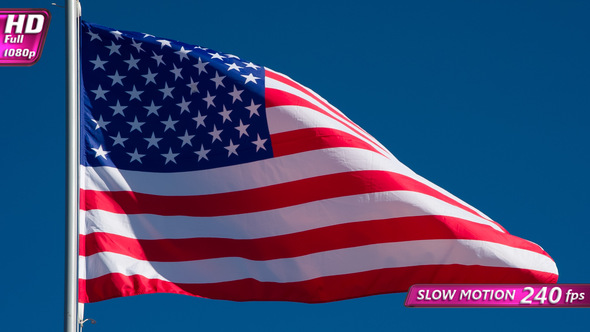 Usa Flag Flaping In Wind, Stock Footage | VideoHive