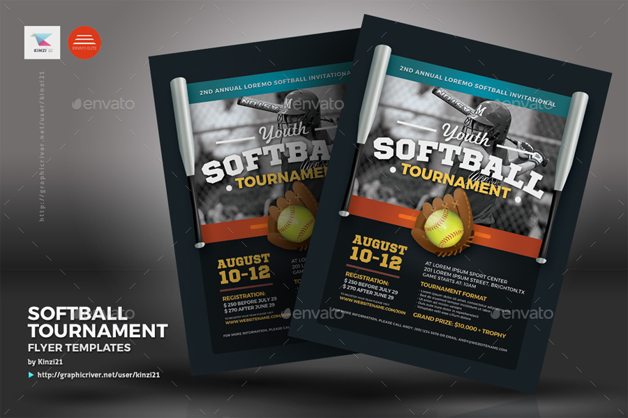 Softball Tournament Flyer Templates, Print Templates | GraphicRiver