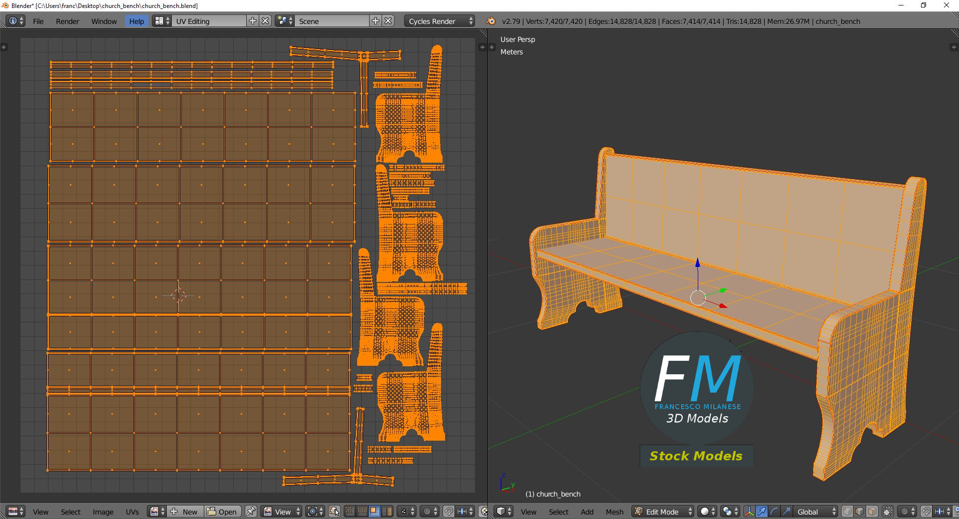 Church bench by FrancescoMilanese85 | 3DOcean