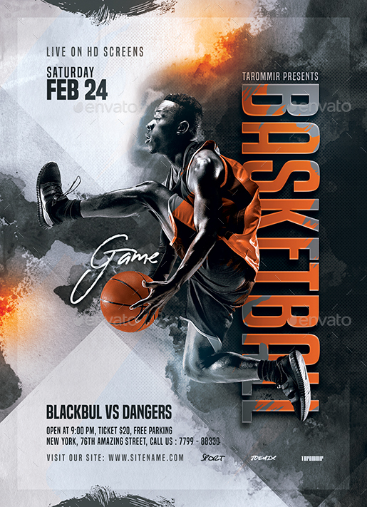 Basketball Game Flyer, Print Templates | GraphicRiver