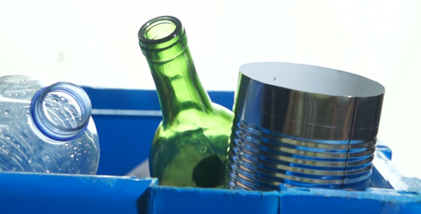 Recycling Plastic, Glass And Metal, Stock Footage | VideoHive