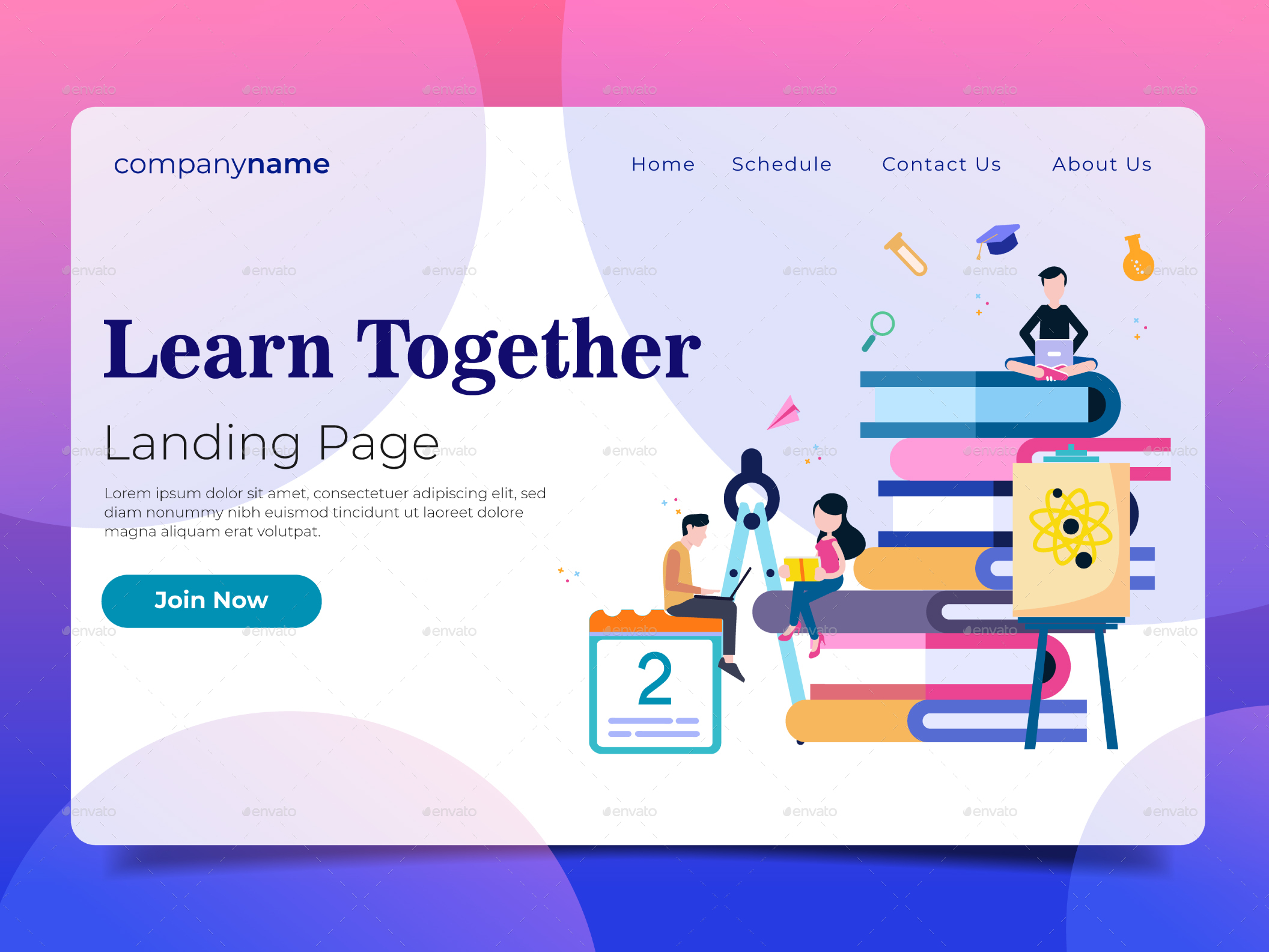 Education Landing Page Illustration Templates, Vectors | GraphicRiver