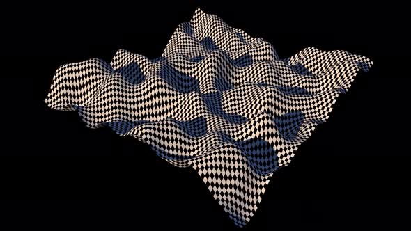 4k 3D Checkerboard Wave Cloth Animation seamless loop by bryce12397