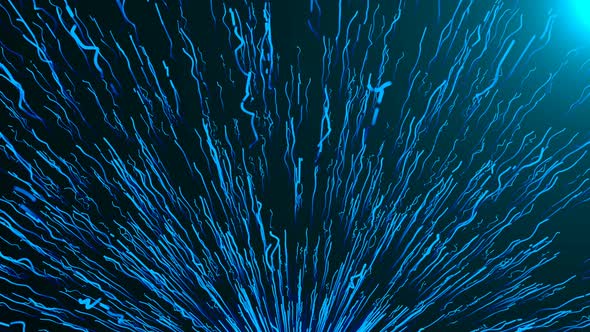 Many Raising Particles with Long Trails in Space, Motion Graphics | VideoHive