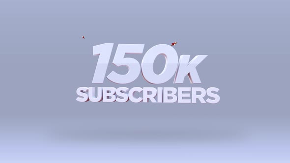 Set 4-9 Youtube 150K Subscribers Count Animation 4K RES, Motion Graphics