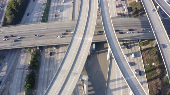 The Intersecting freeway road overpass. Top view. , Stock Footage ...